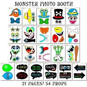 PRINTABLE Monster Photo Booth Props-monster Props-monster Party Props ...
