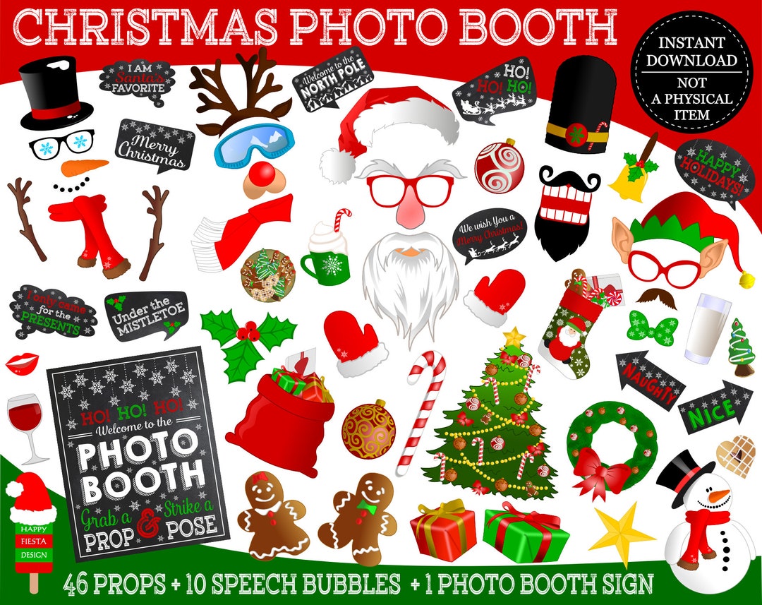 PRINTABLE Christmas Photo Booth Propschristmas Photo - Etsy