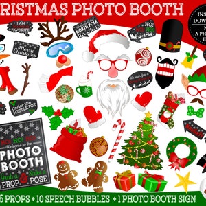 PRINTABLE Christmas Photo Booth Propschristmas Photo - Etsy