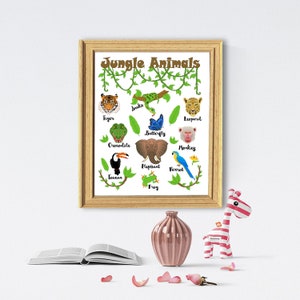 Jungle Animals Poster-printable Poster-jungle Poster-outdoor Adventure ...