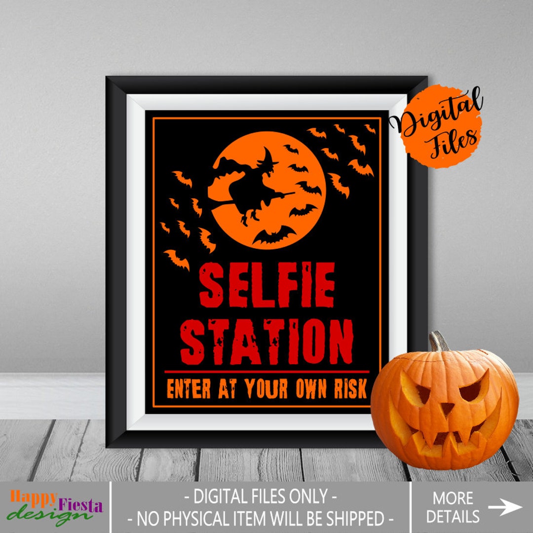 PRINTABLE Halloween Selfie Station Sign-halloween Photo Booth Sign ...