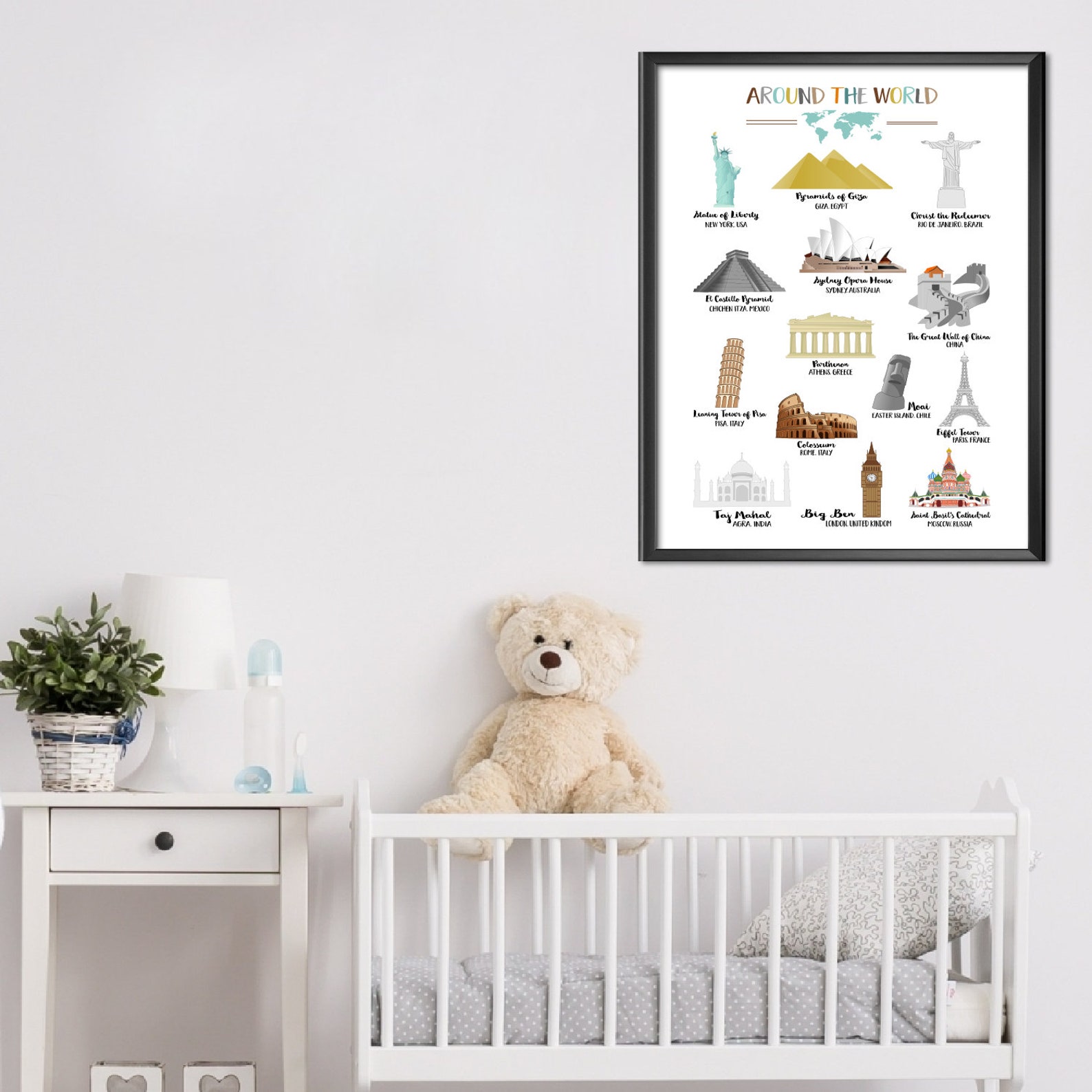 Printable World Landmarks Poster-Monuments Of The World | Etsy