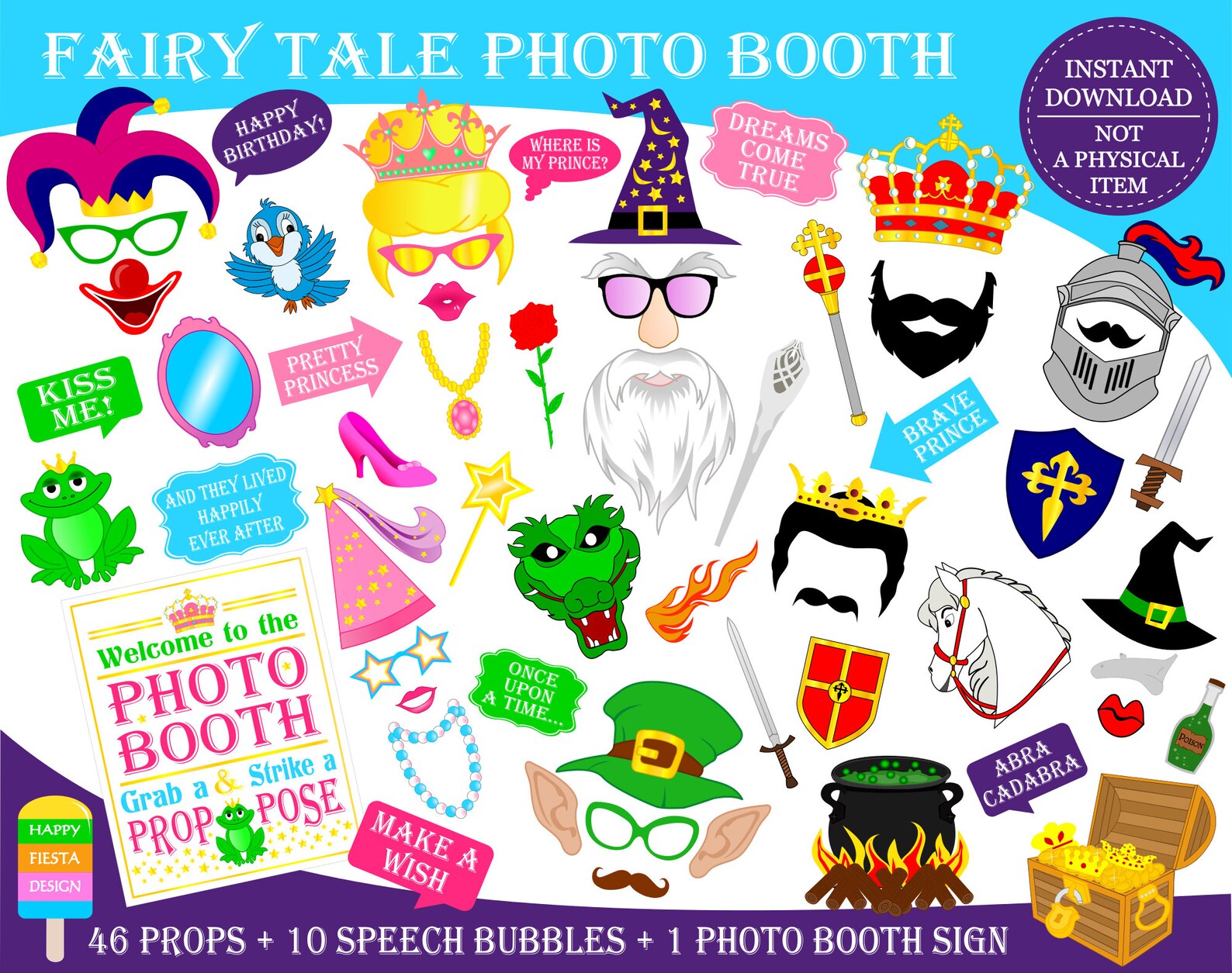 PRINTABLE Fairy Tale Photo Booth Props–fairy Tale Photo Props-printable ...