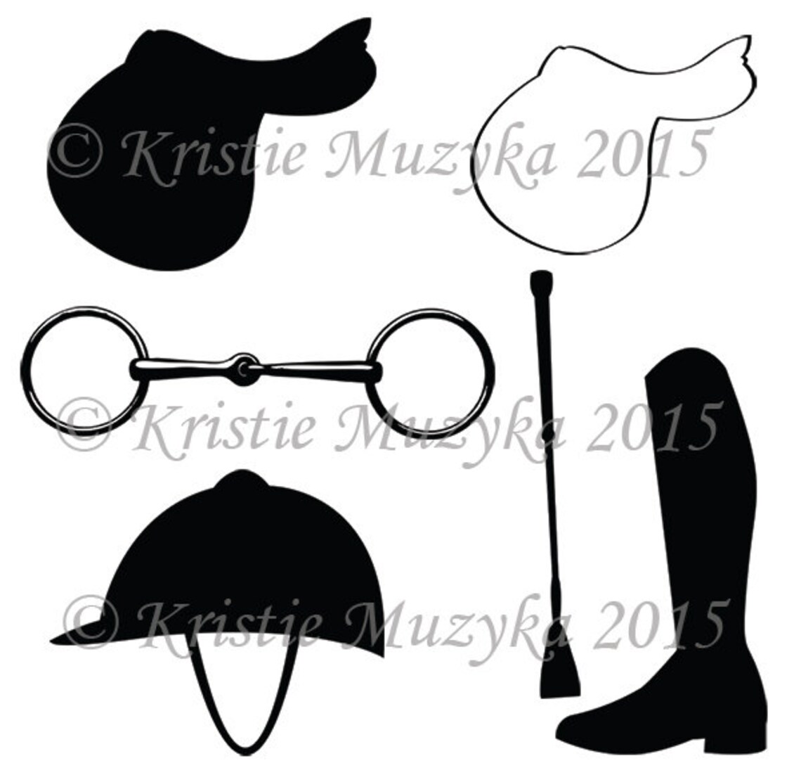 Equestrian Themed Clip Art Digital Download Graphics Commercial Use ...