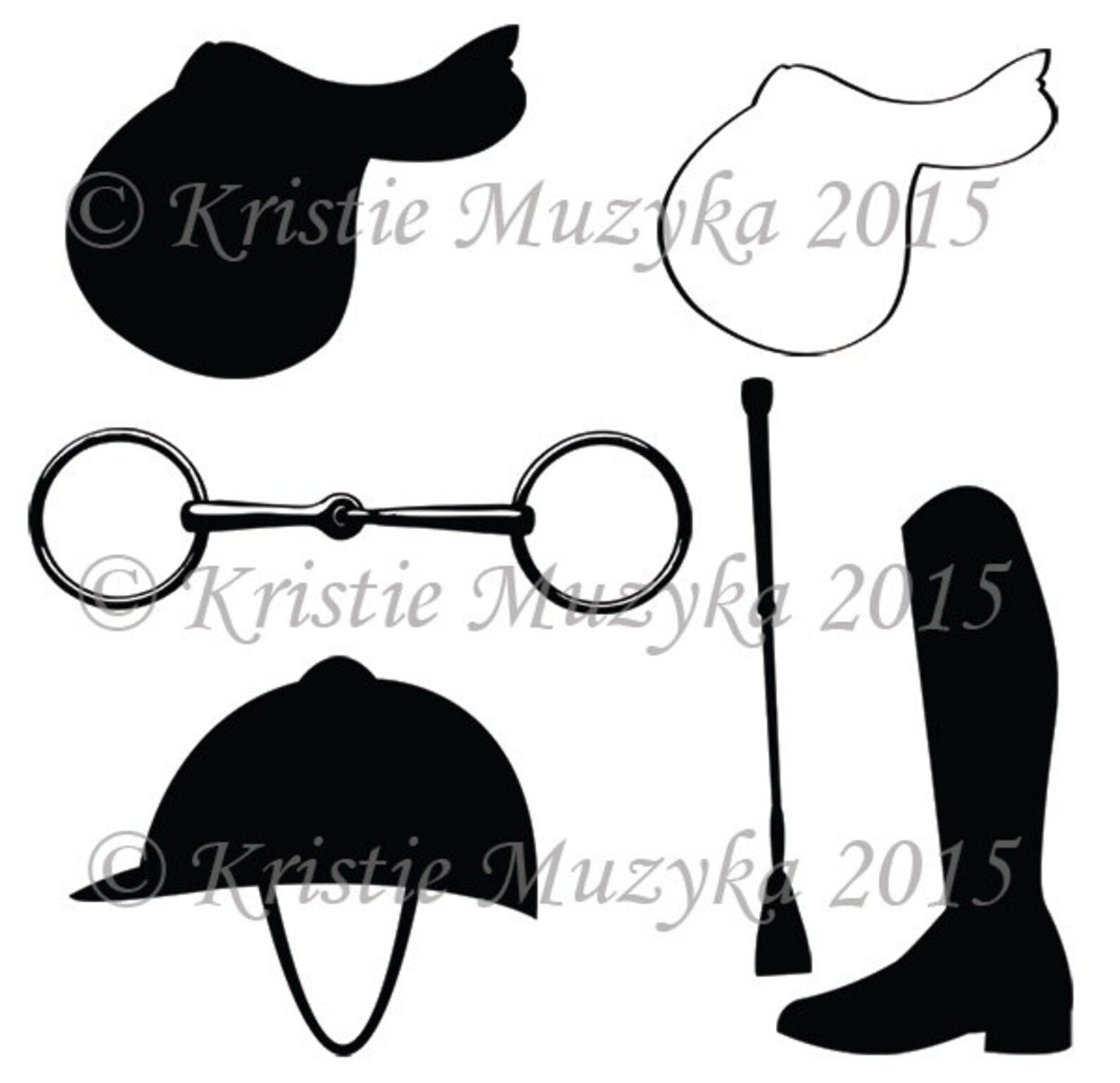 Equestrian Themed Clip Art Digital Download Graphics Commercial Use ...
