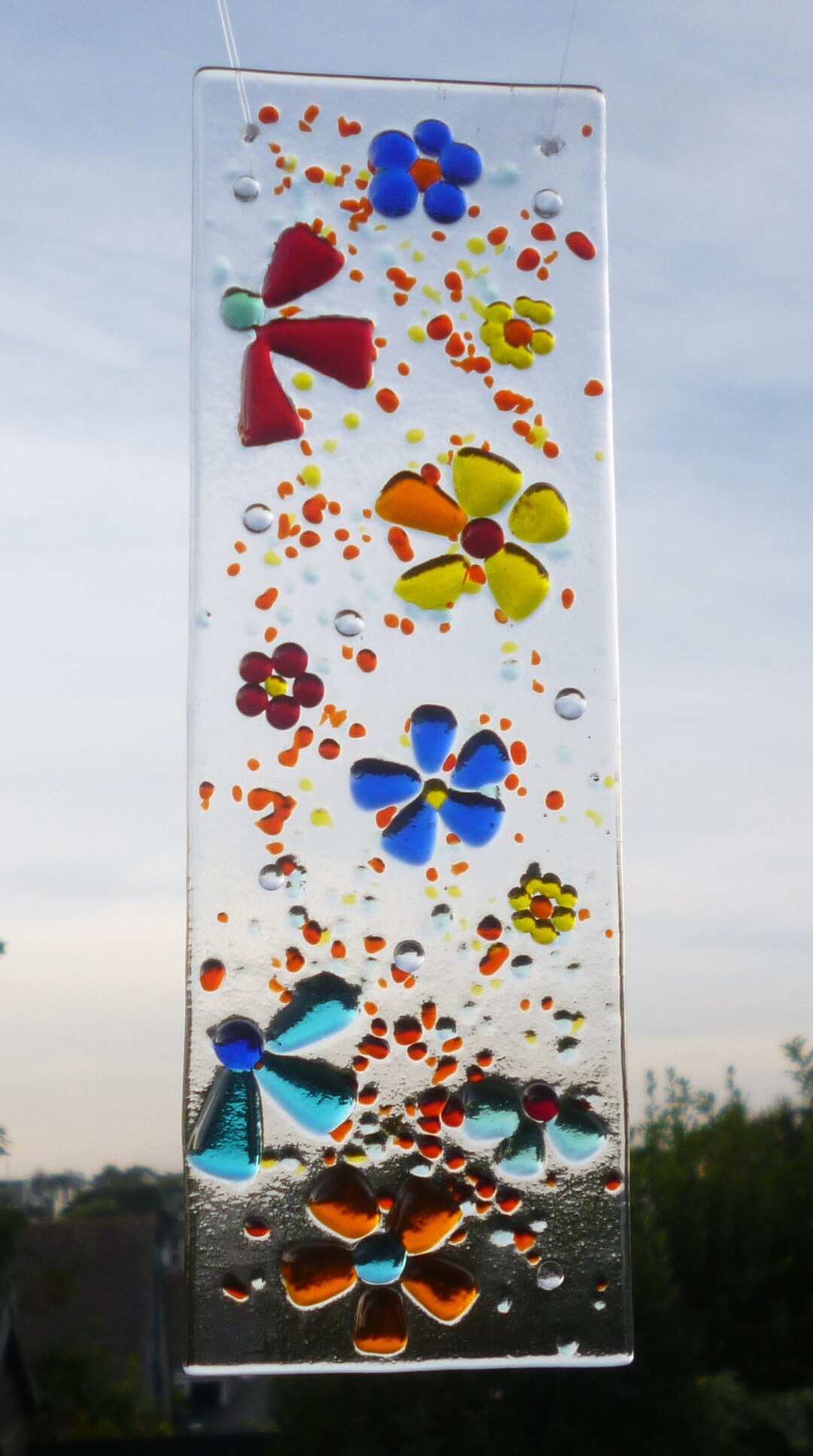 Glass Flower Suncatcher, Fused Glass Suncatcher - Etsy