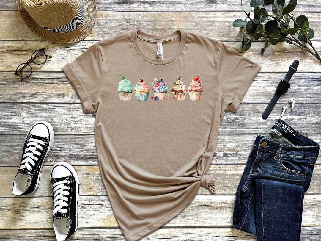 Cupcake Shirt, Watercolor Cupcake Tee, Cake Shirt, Gift for Bakers ...