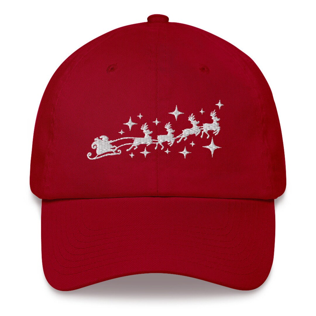 Christmas Hat, Santa Baseball Cap, Red Hat, Santa Sleigh Hat ...
