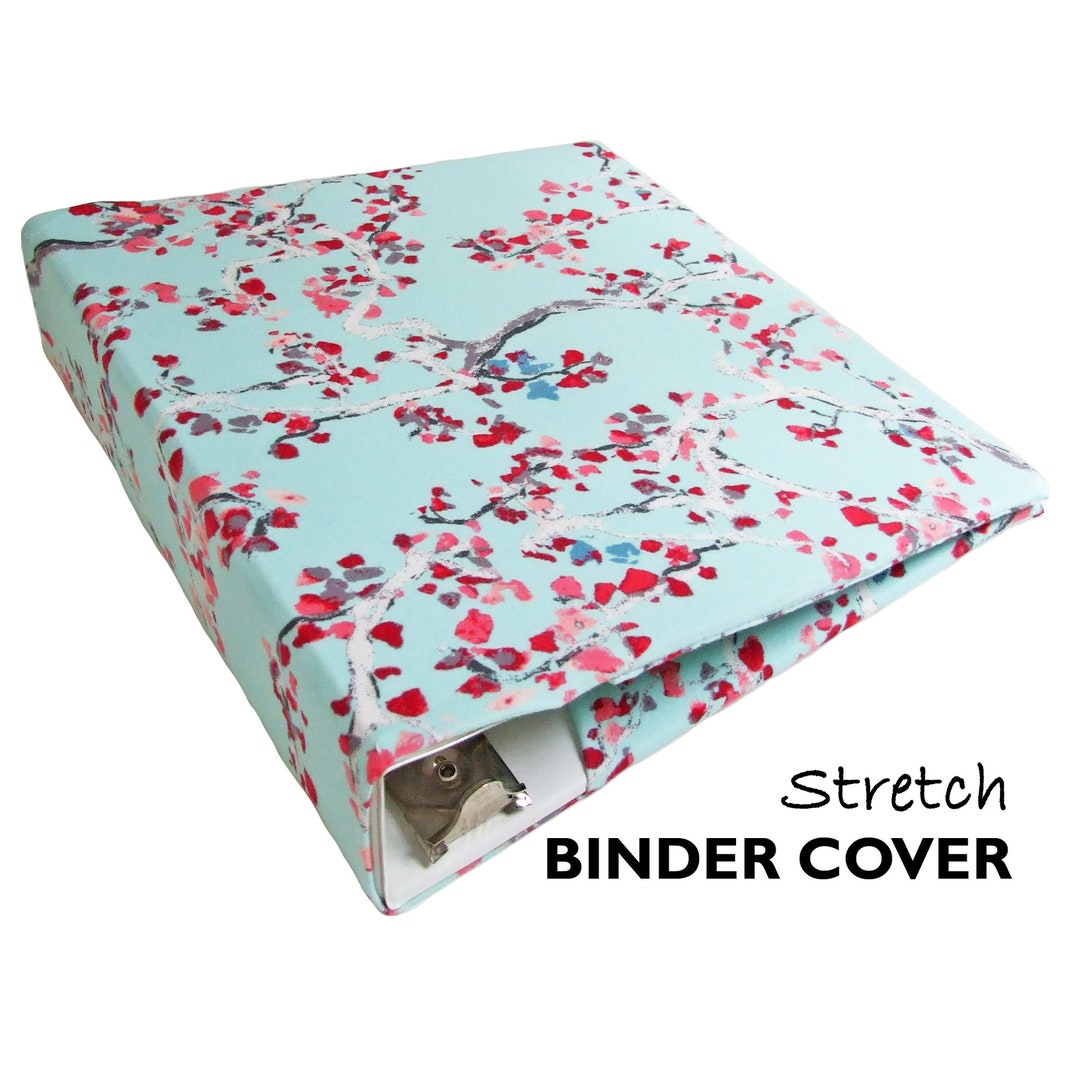 Floral Planner Cover BLUE BLOSSOMS Stretch Fabric Binder Cover, 3 Ring ...