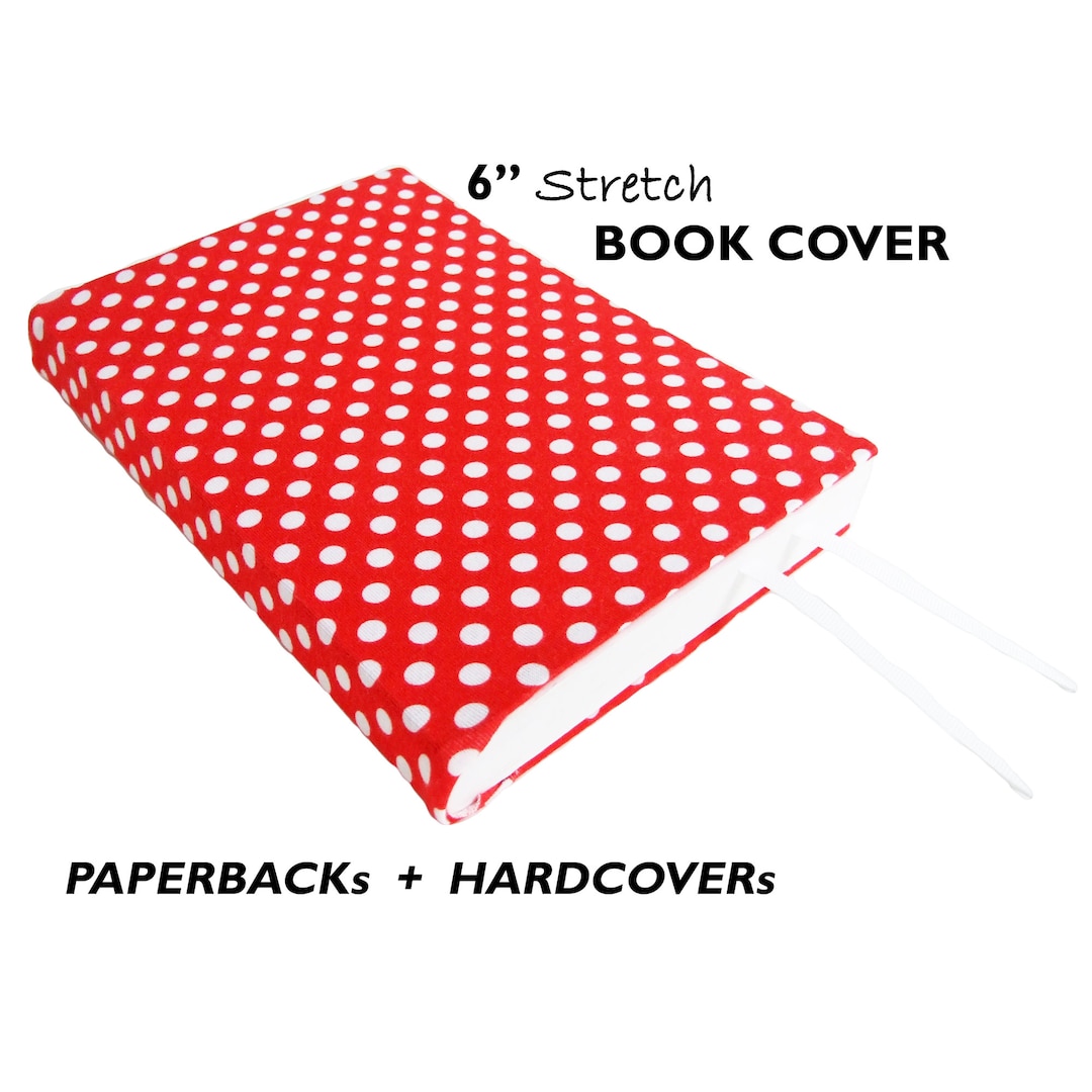 6" Fabric Book Cover, Paperback Book Cover RED DOTS, Red Book Cover ...