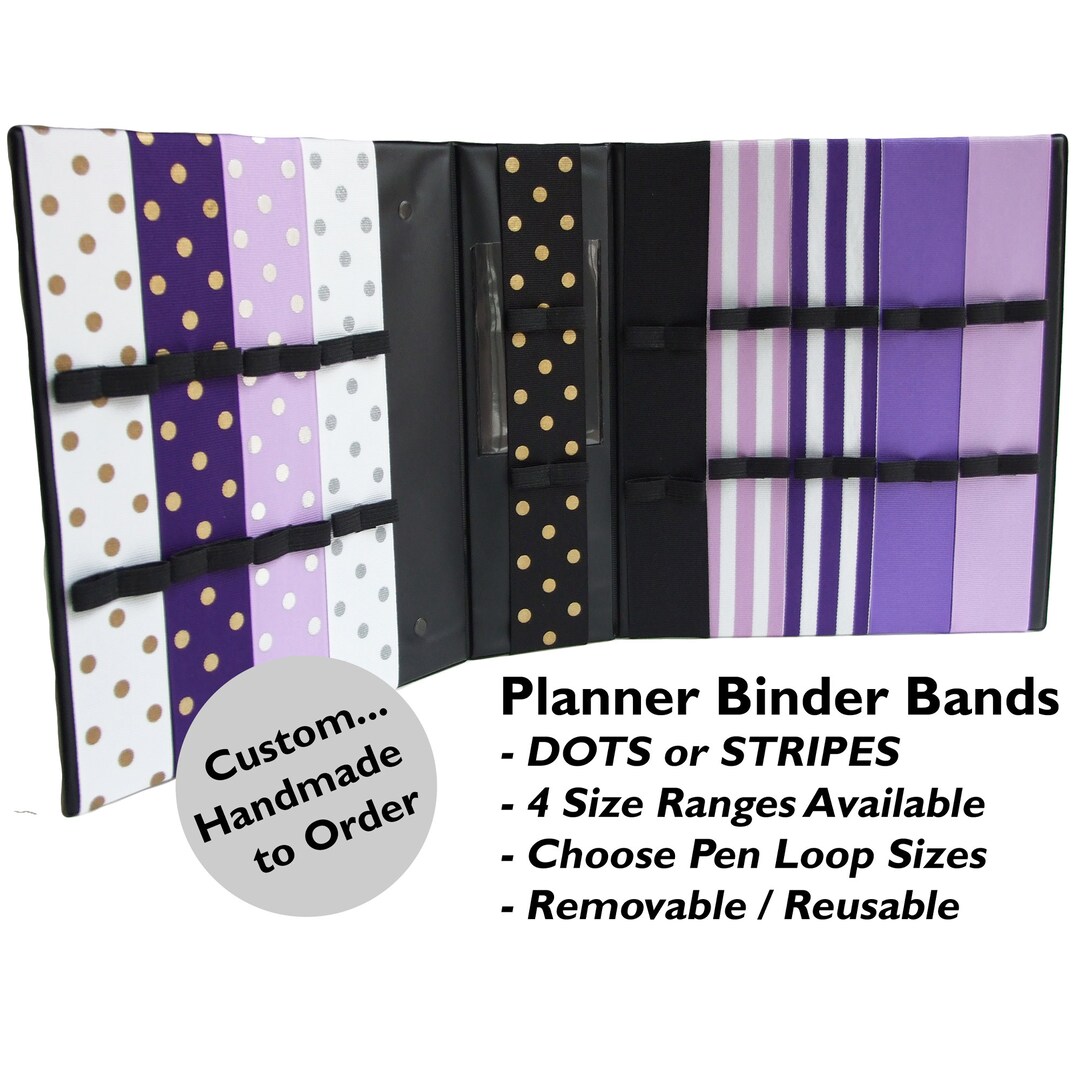 Elastic Planner Band Pen Loop SHADES of ULTRA VIOLET Purple, Pen Holder ...