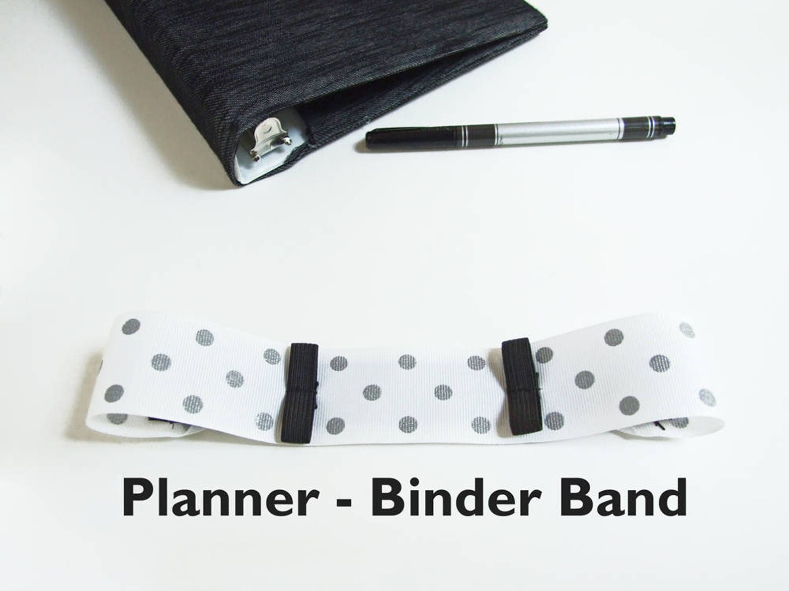 Elastic Planner Band & Pen Loop POLKA DOTS Planner Binder - Etsy