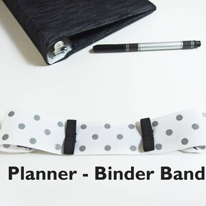 Elastic Planner Band & Pen Loop POLKA DOTS Planner Binder Band, A5 ...