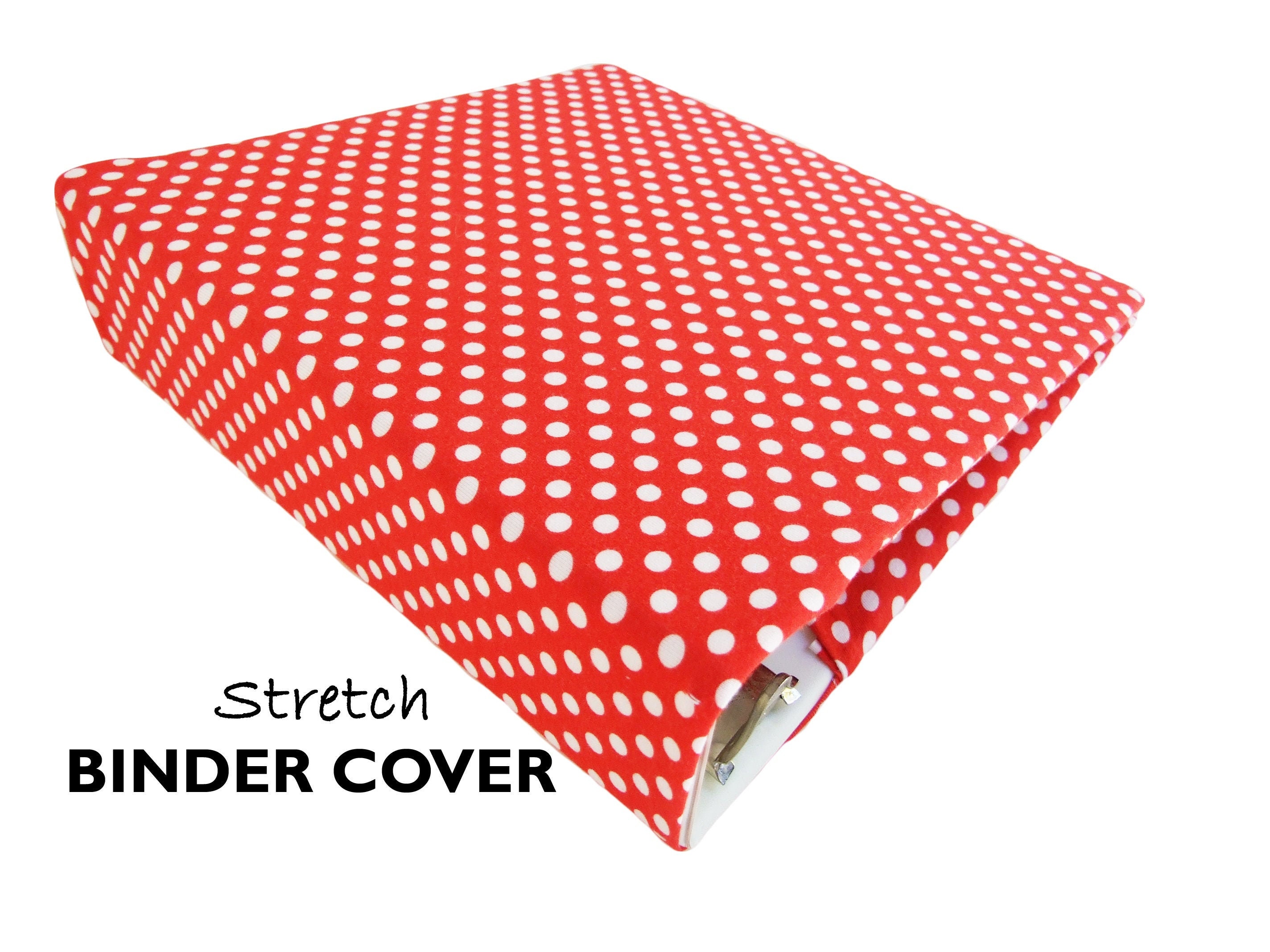 Stretch Fabric Binder Cover in RED DOTS for 3 Ring Binder | Etsy