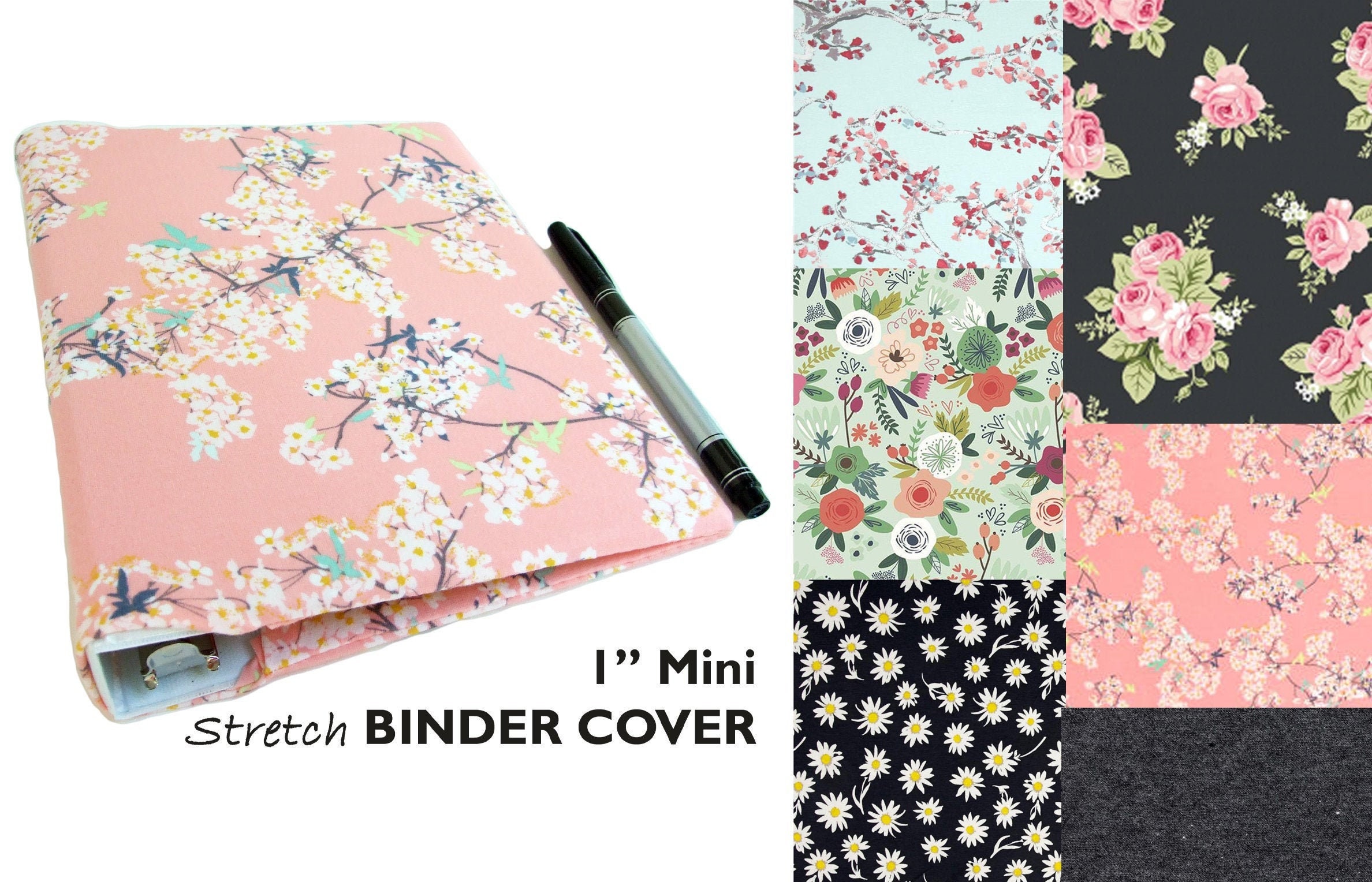 FLORAL Mini 3 Ring Binder A5 Planner Binder A5 Binder Cover STRETCH ...