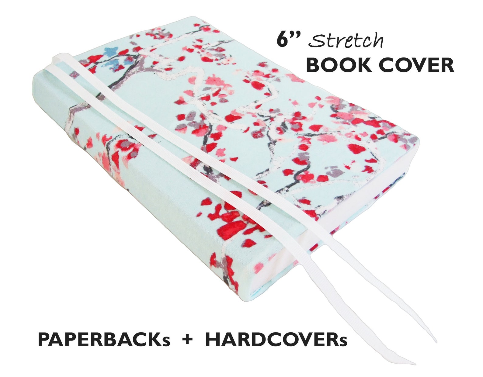 Floral Fabric Book Cover in 4 CHERRY BLOSSOMS Stretch - Etsy