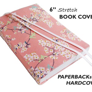 Floral Fabric Book Cover in 4 CHERRY BLOSSOMS Stretch - Etsy