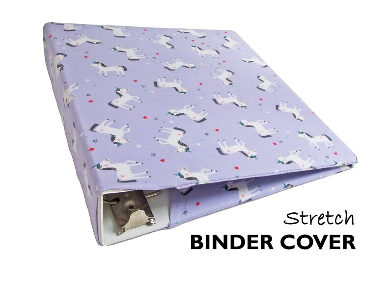 PURPLE UNICORN Binder Cover Fabric, Unicorn Planner Cover, Cute Binder ...