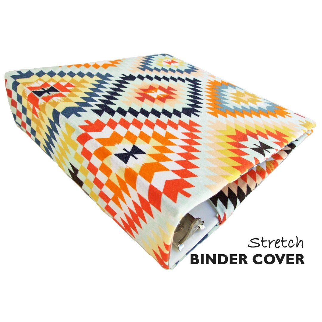 Aztec Fabric Binder Cover in Your Choice SOUTHWEST Stretch Fabric, 3 ...