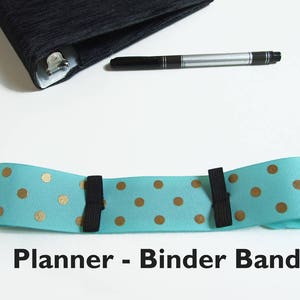 Elastic Planner Band & Pen Loop POLKA DOTS Planner Binder Band, A5 ...