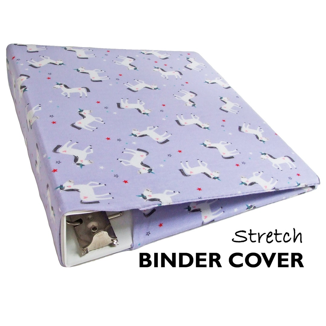PURPLE UNICORN Binder Cover Fabric, Unicorn Planner Cover, Cute Binder ...