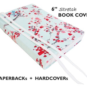 Stretch Book Cover for Large Books in YOU CHOOSE Fabric, Custom Book ...