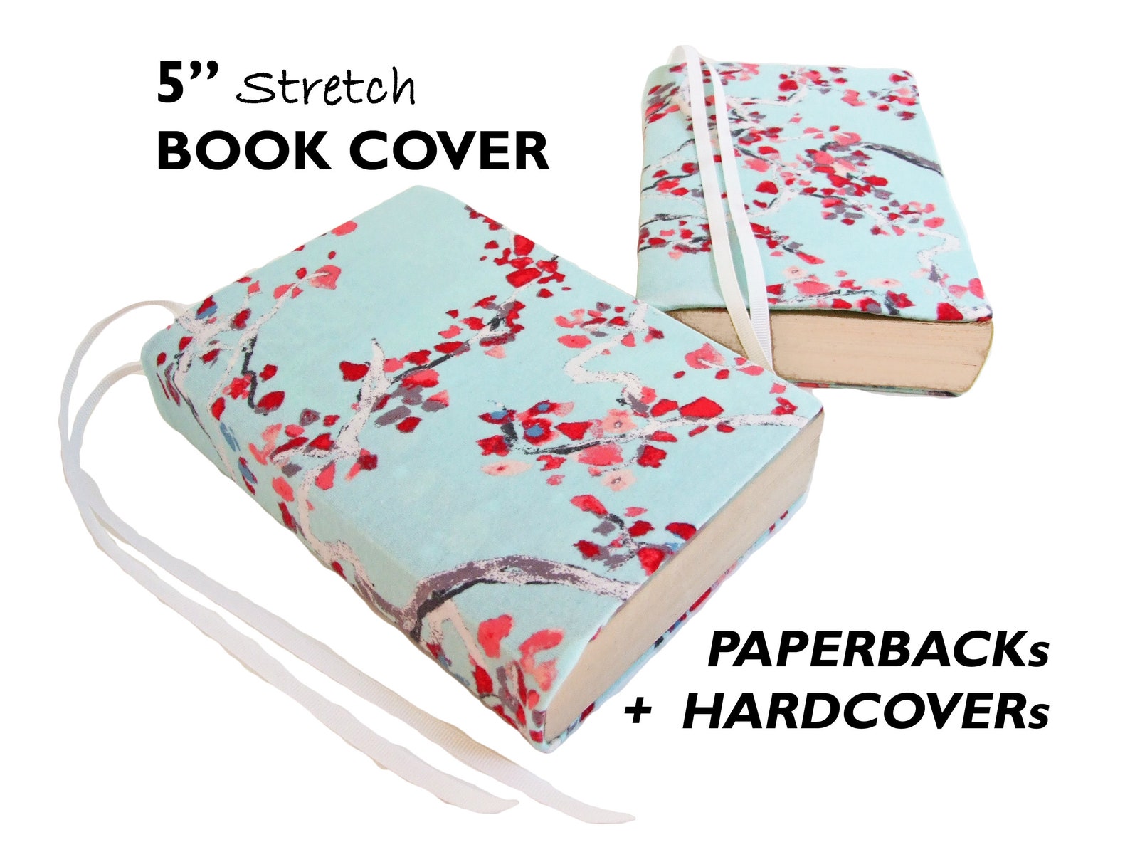 Floral Fabric Book Cover in 4 CHERRY BLOSSOMS Stretch - Etsy