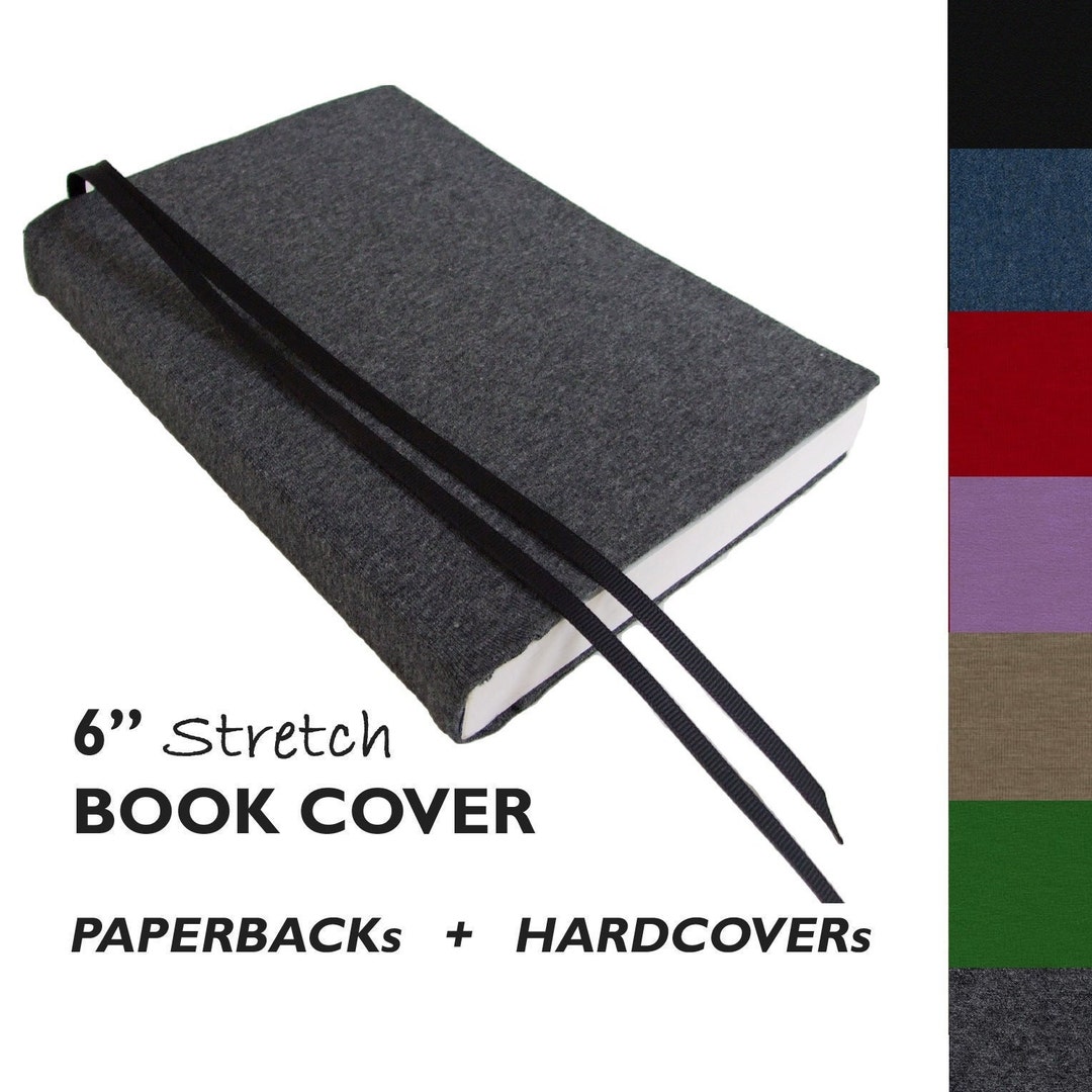 6" Stretch Fabric Book Cover in SOLID COLORS Paperback Book Cover ...