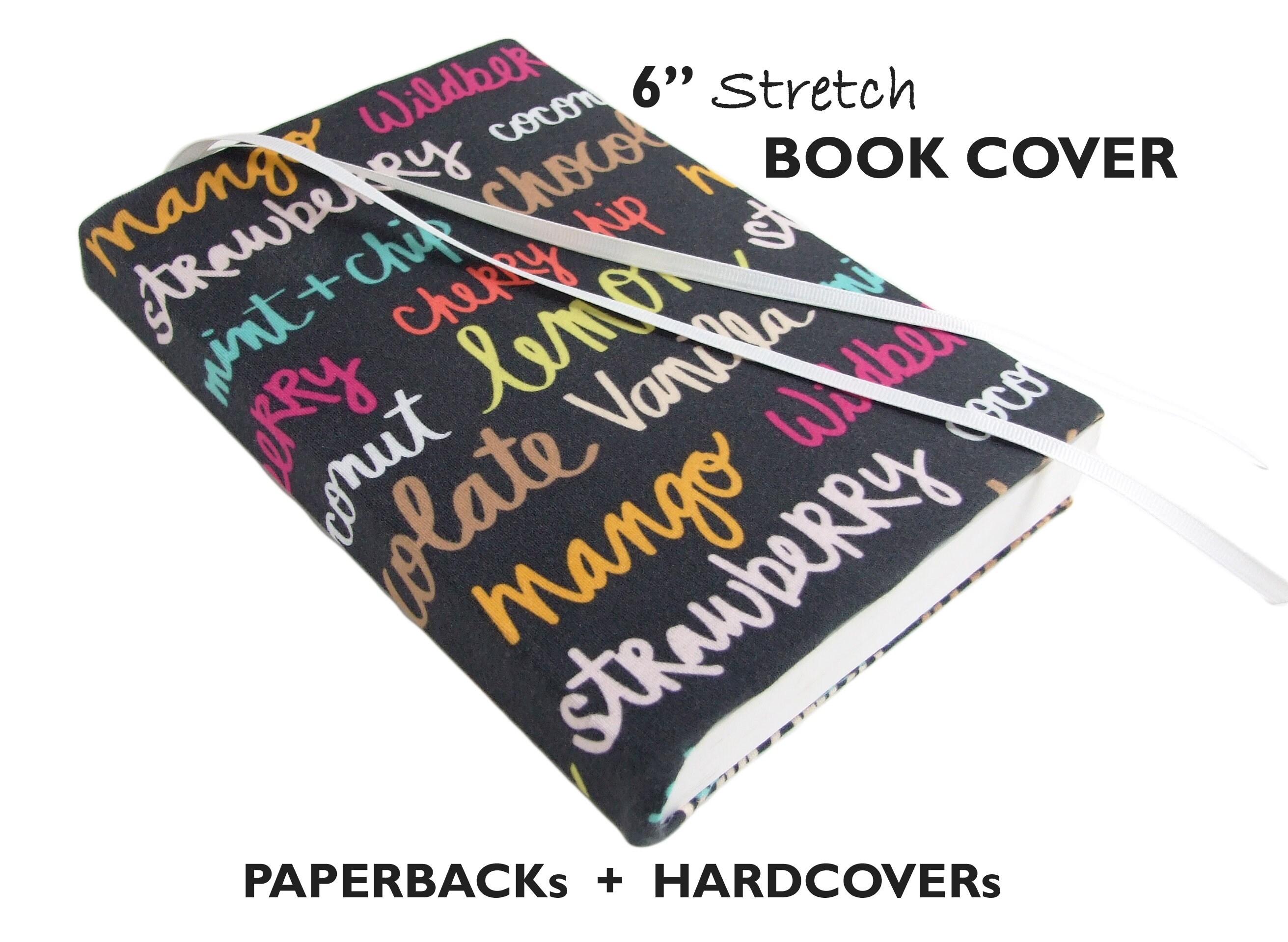 Stretch Fabric Book Cover 6 ICE CREAM FLAVORS Book | Etsy