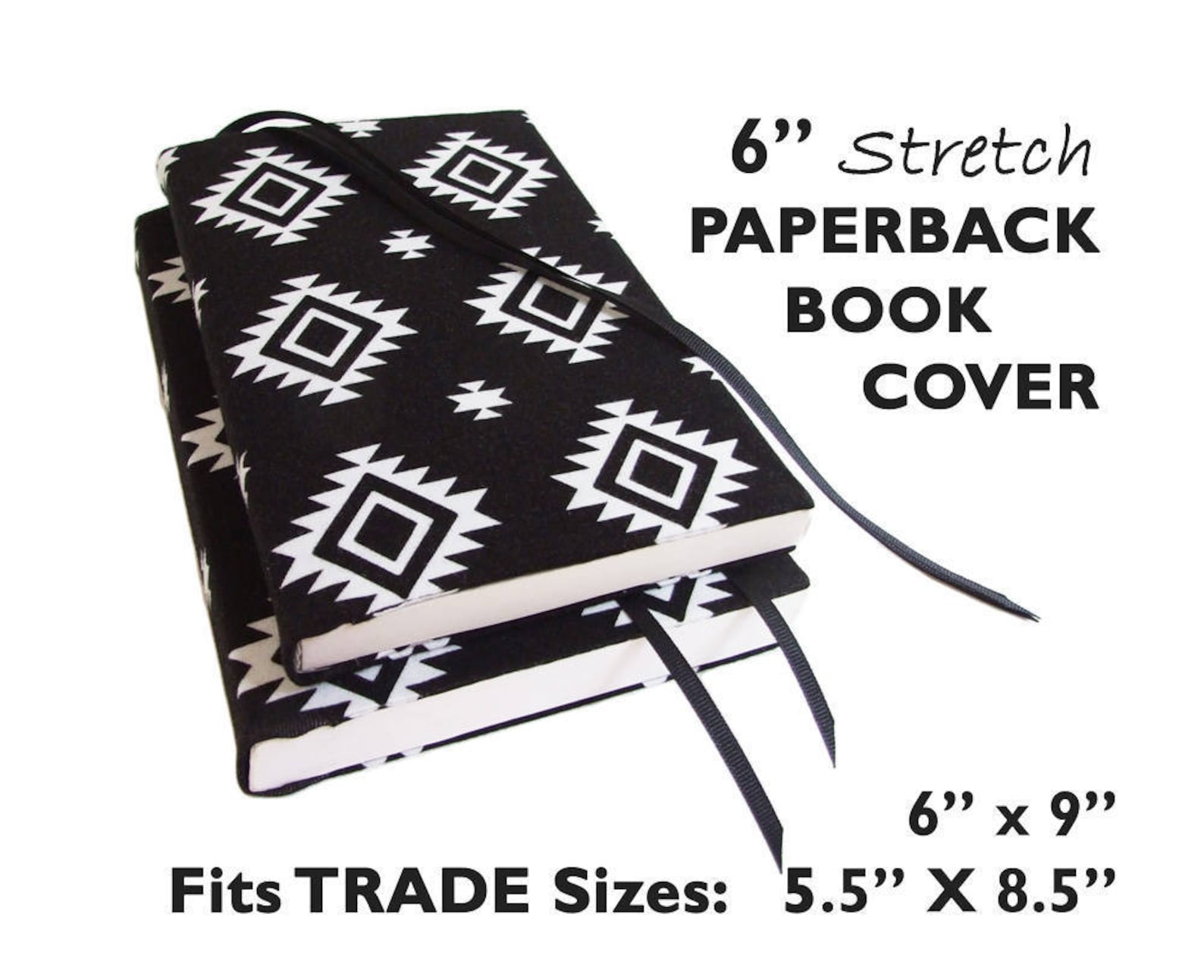 Small Book Cover, Paperback Book Cover B&W SOUTHWEST Book Sleeve for ...