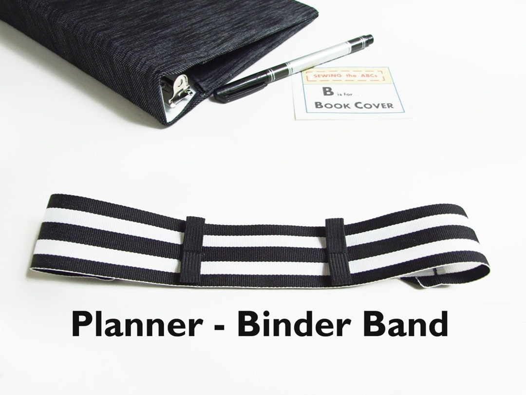 Elastic Planner Band Pen Holder B&W STRIPES Planner Binder Band, A5 ...