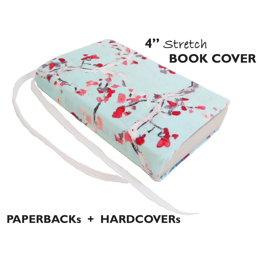 Floral Book Cover Stretch BLUE BLOSSOMS 4" Book Sleeve Paperback Books ...