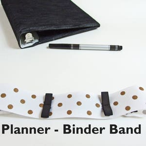 Elastic Planner Band & Pen Loop POLKA DOTS Planner Binder Band, A5 ...