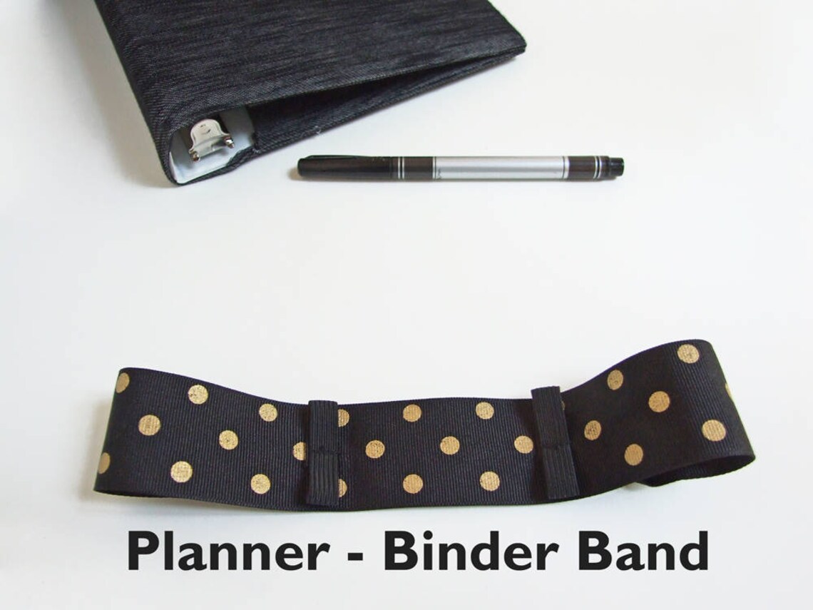 Elastic Planner Band & Pen Loop POLKA DOTS Planner Binder - Etsy