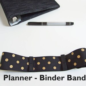 Elastic Planner Band & Pen Loop POLKA DOTS Planner Binder Band, A5 ...