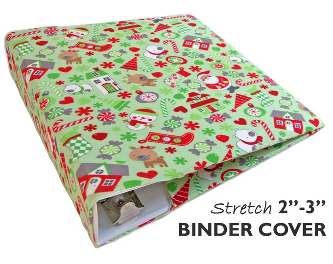Christmas Recipe Binder Cover CHRISTMAS GREEN or RED, Fabric Binder ...
