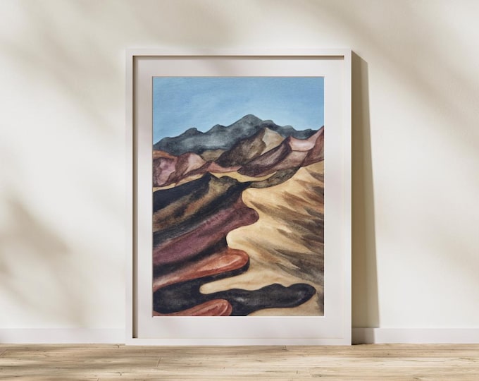 Death Valley National Park Watercolor Art Print California State Wall ...