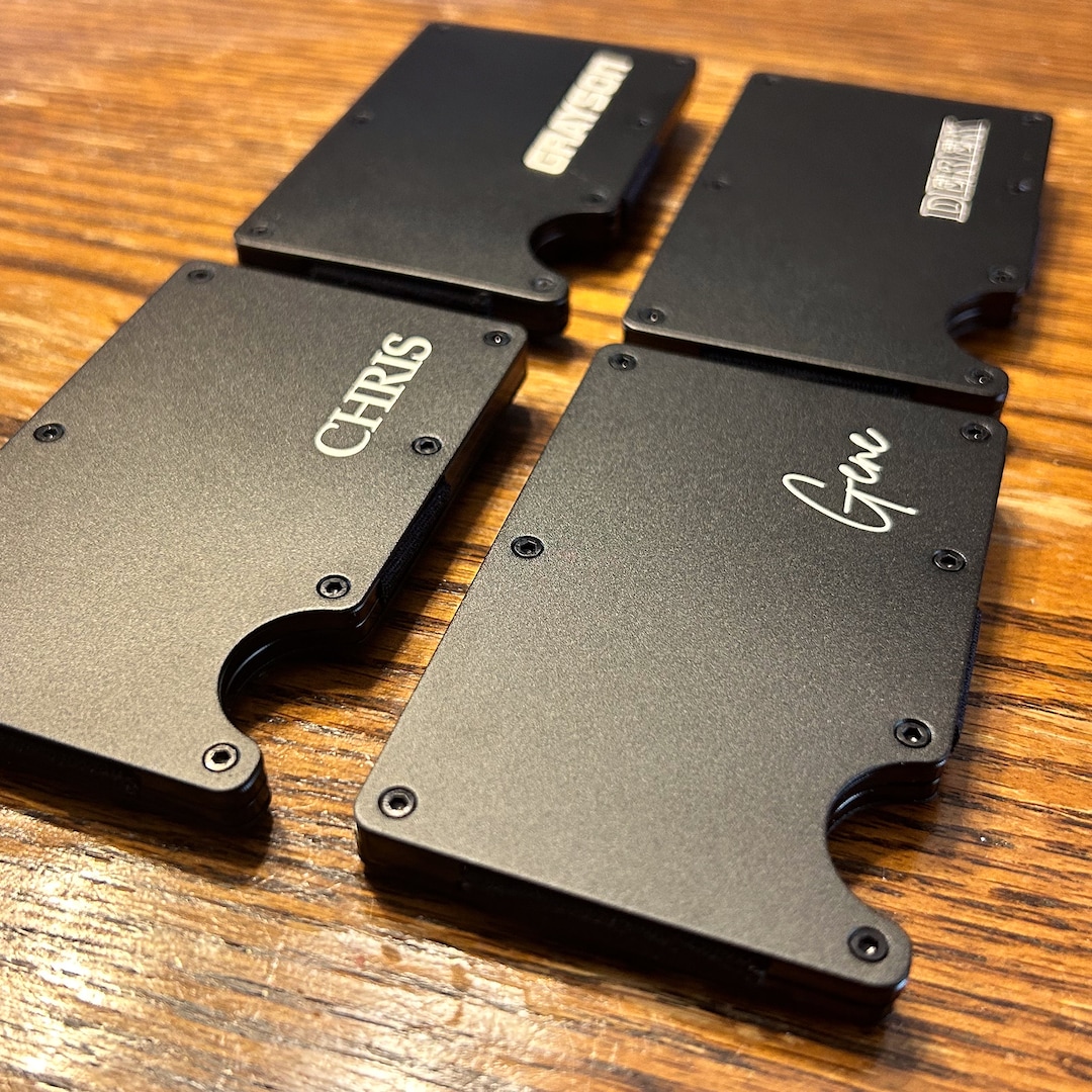 Custom Engraved Slim Metal Wallet With RFID Protection for Men Father's ...