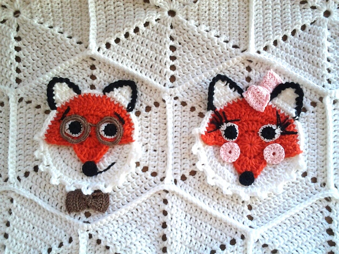 Fox Baby Blanket Crochet Pattern. Fox Family Stroller Blanket Pattern ...