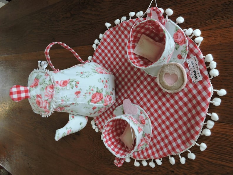 Playhouse Tea Set Sewing Pattern PDF – Fabric Tea Party Toy – Teapot ...