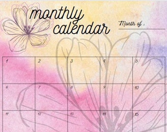 Digital Monthly Planner Printable - Etsy