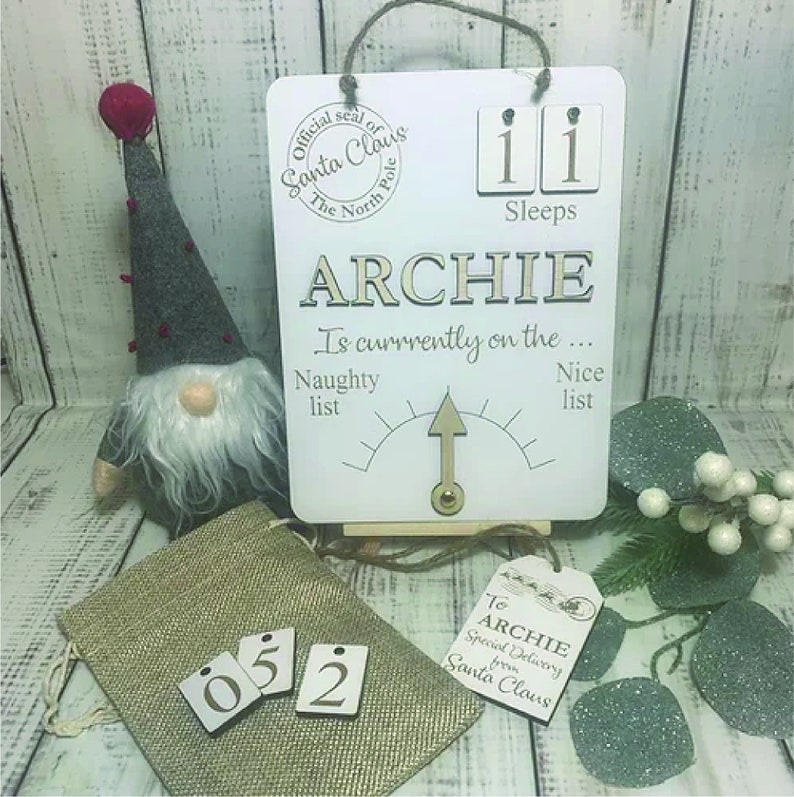 Digital Download Naughty Nice Chart, With Number Christmas Countdown ...