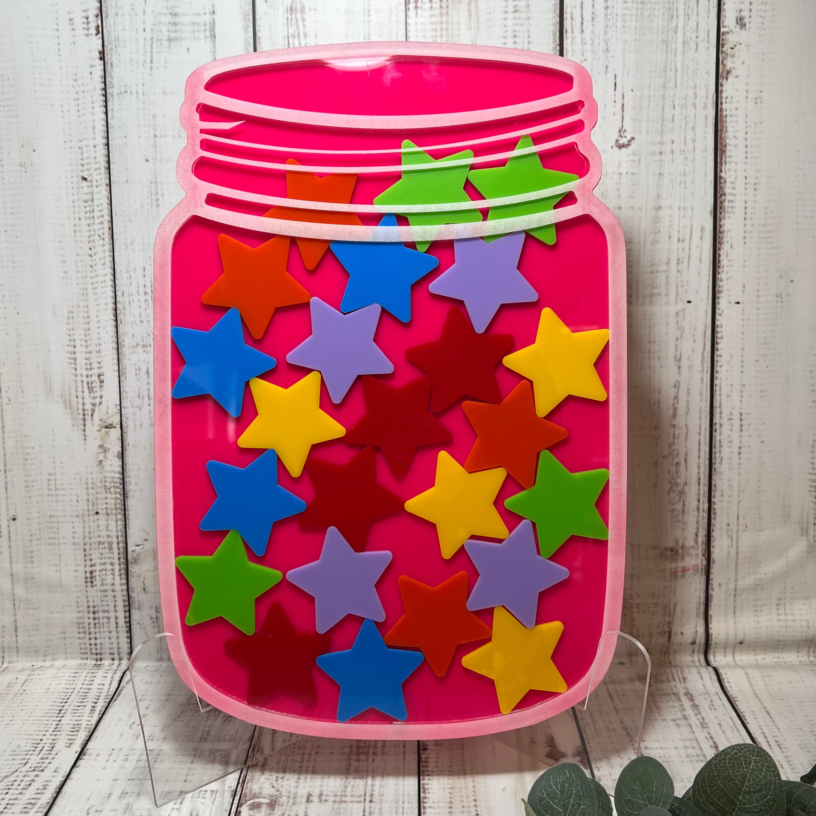 Digital Download X Large-reward Jar With Stand-stars & Hearts-svg-ai ...