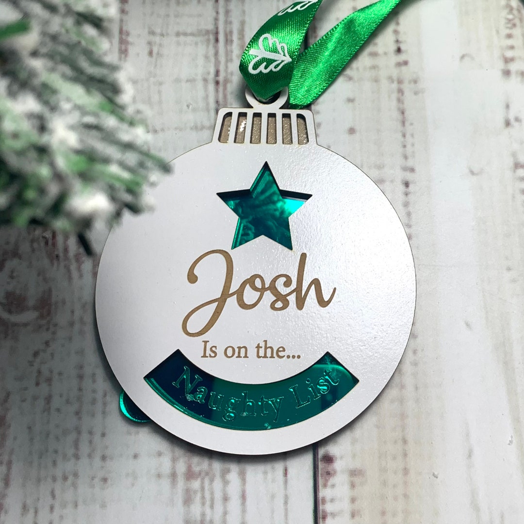 Naughty Nice Bauble-personalised Christmas Bauble-christmas Bauble ...