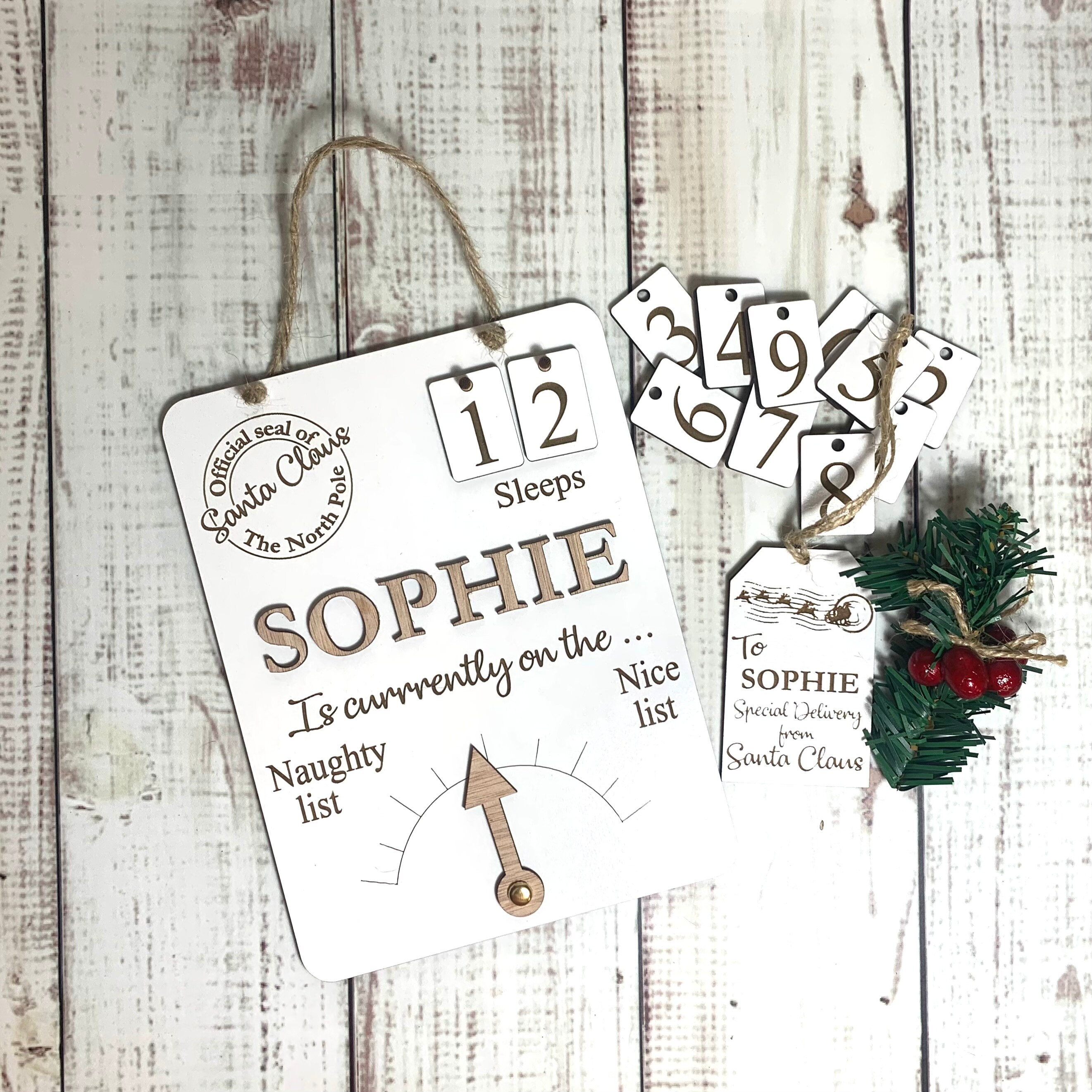 Digital Download Naughty Nice Chart, With Number Christmas Countdown ...