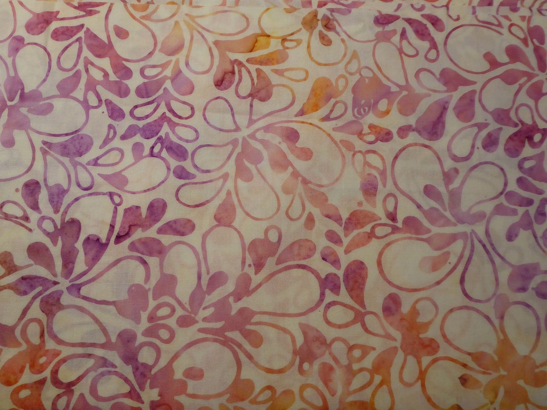 Patchwork tela batik blanco violeta colorido floral - Etsy España