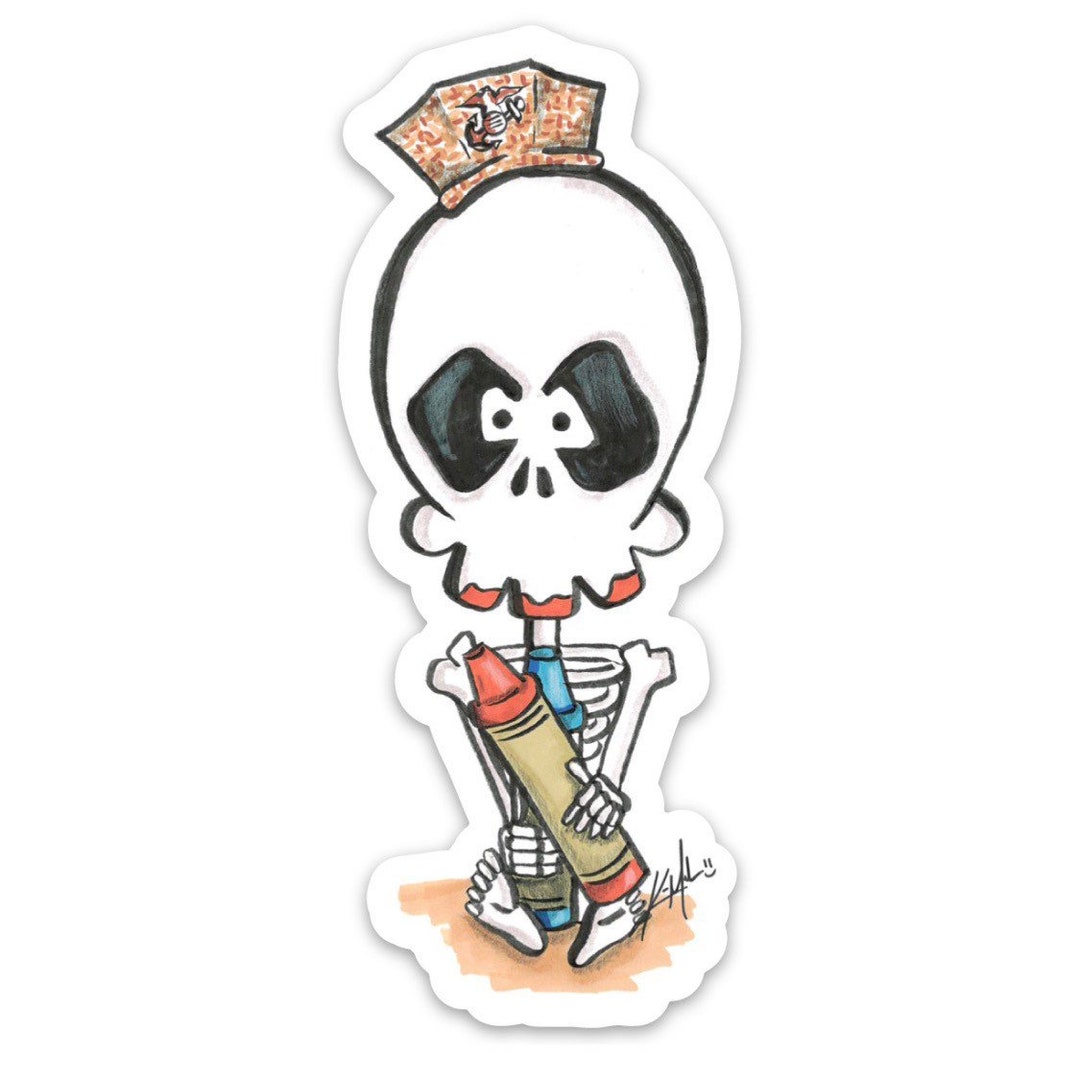 Vinyl Sticker, Veteran Made, Skullzy Skully, Marines, Navy, Army, Coast ...