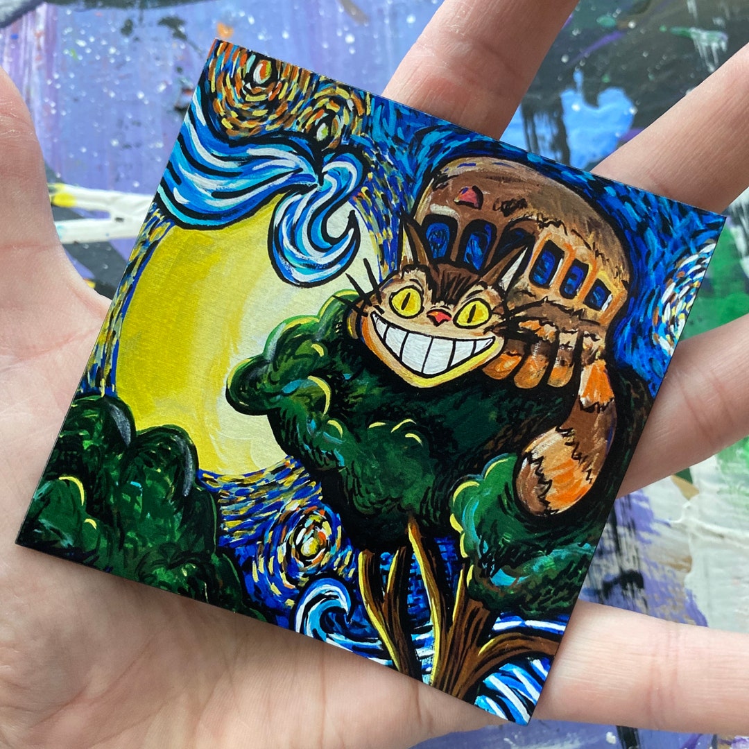 Starry Cat, Bus, Starry Night, Anime, Mash up Art - Etsy