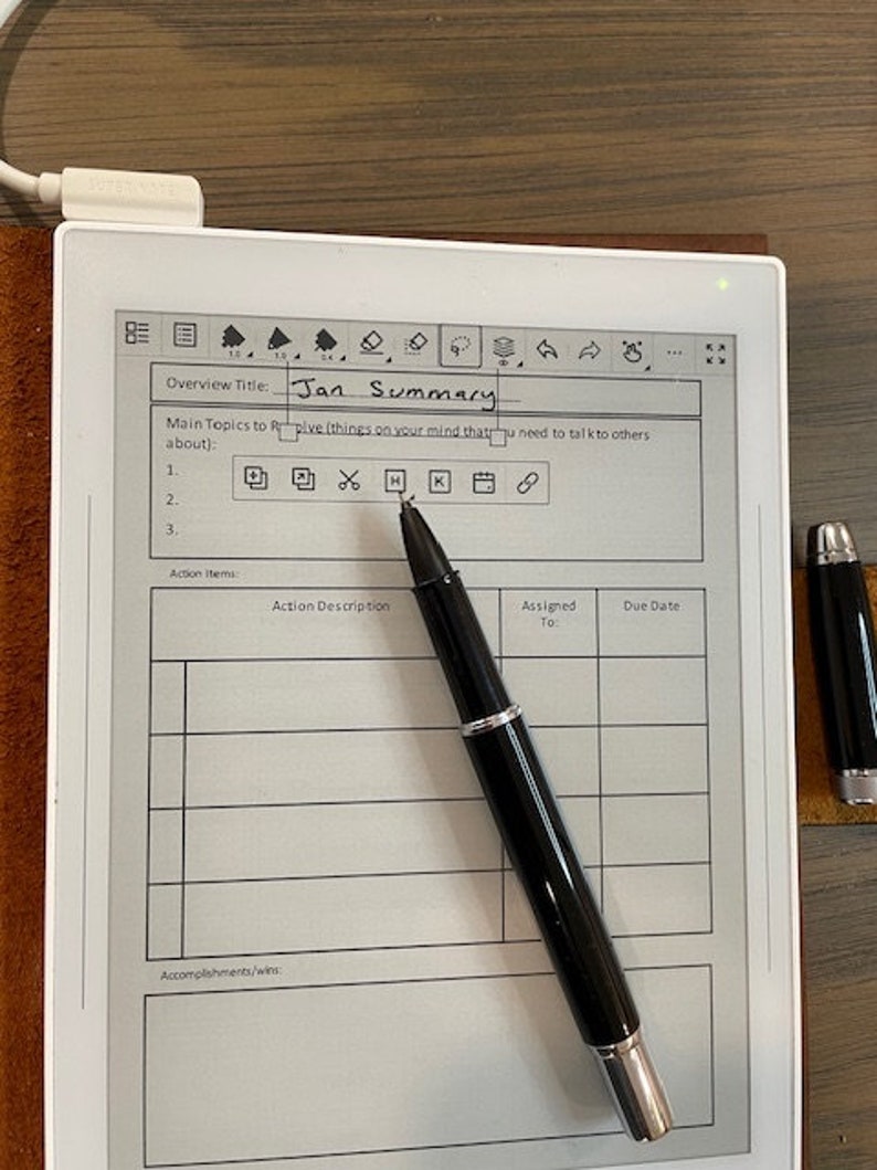 Supernote Nomad A6X2 Meeting Notes Template or Subject Notes - Etsy