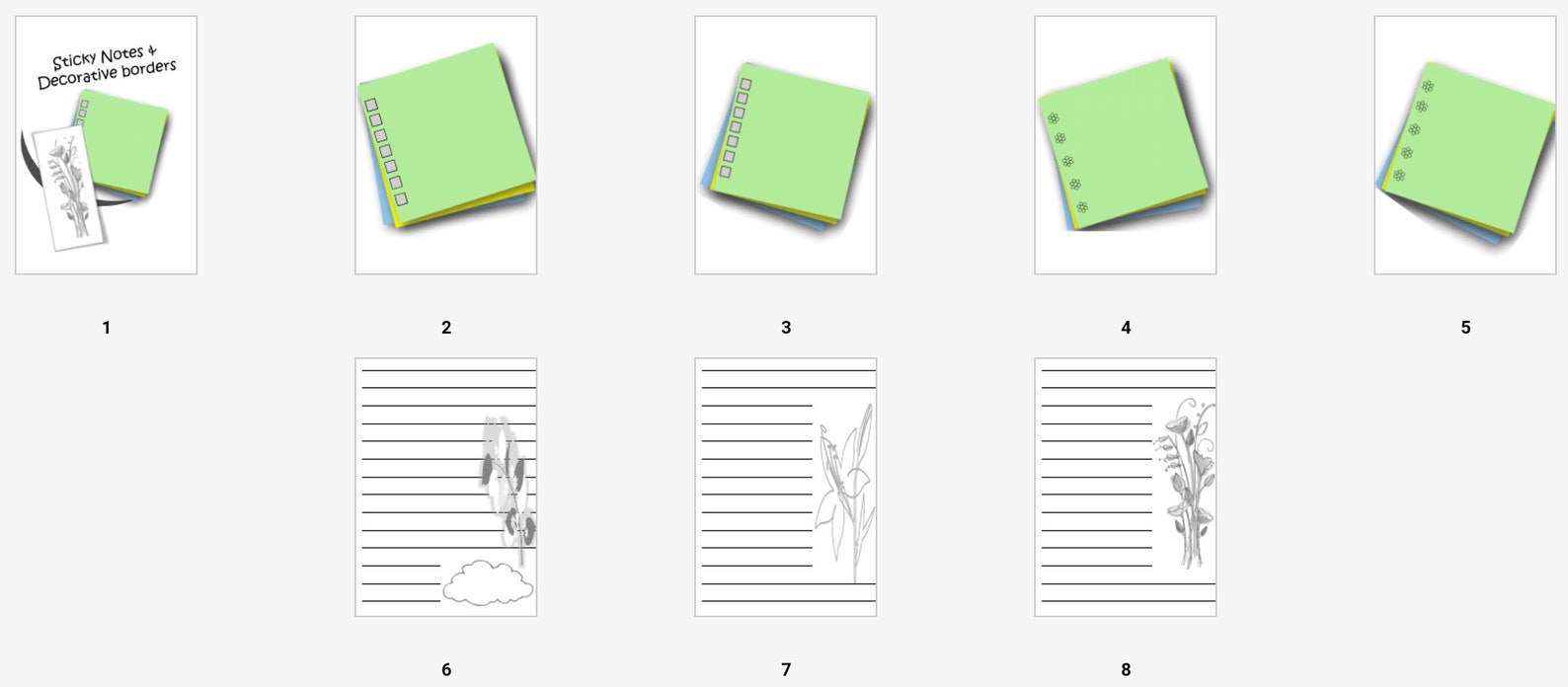 Supernote Nomad A6X2 Sticky Note and Decorative Pages Templates - Etsy